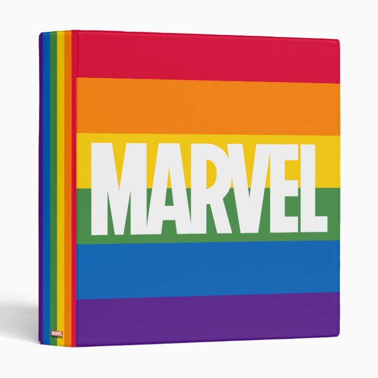 Marvel Horizontal Rainbow Brick 3 Ring Binder | Zazzle
