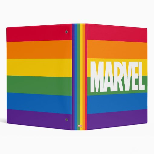 Marvel Horizontal Rainbow Brick 3 Ring Binder | Zazzle