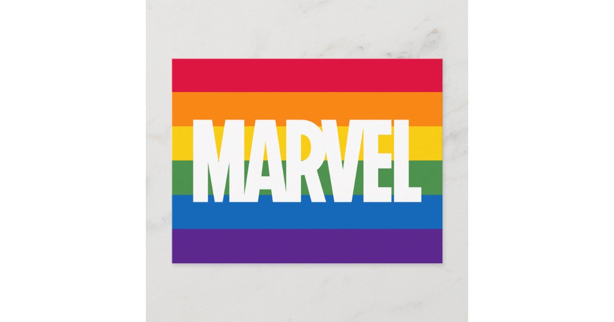 Marvel Horizontal Rainbow Brick Postcard | Zazzle