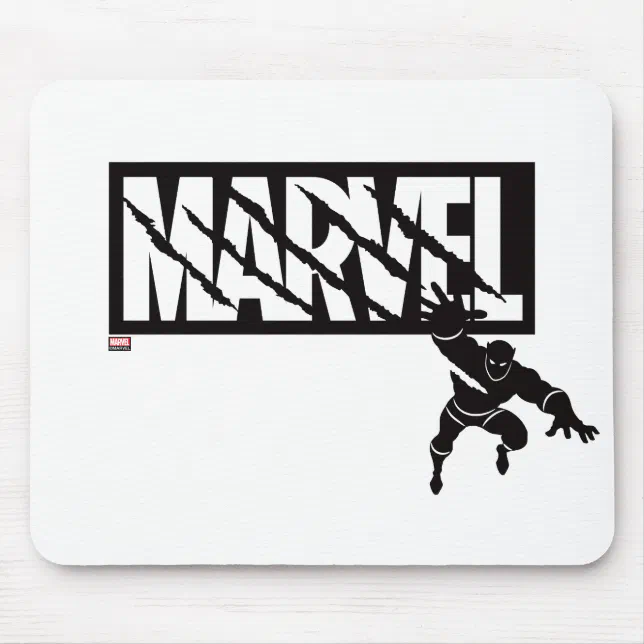 Marvel Logo Clawed By Black Panther Mouse Pad | Zazzle