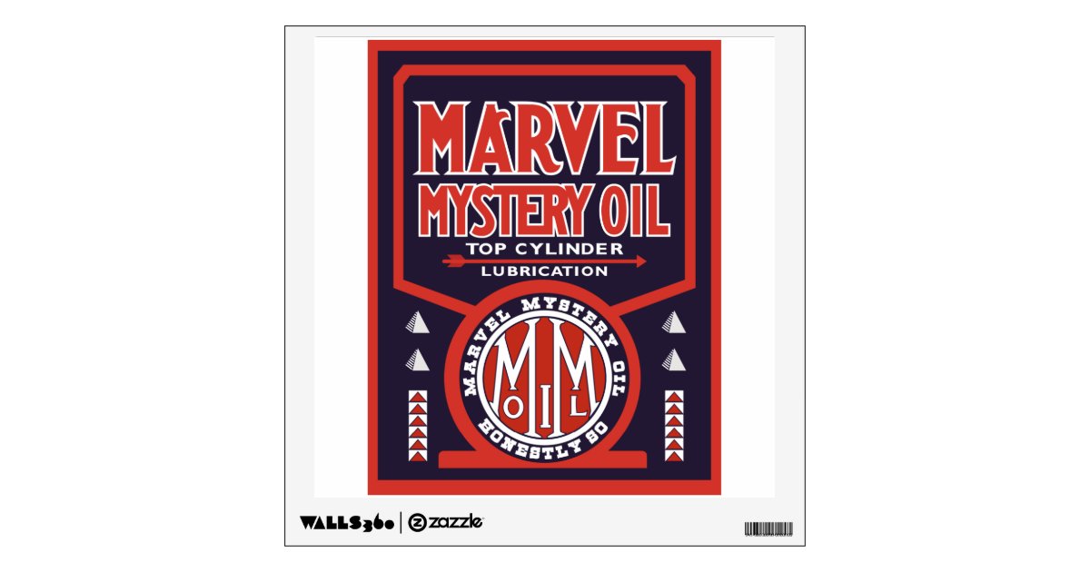Marvel Mystery Oil vintage sign. Flat version Wall Decal | Zazzle