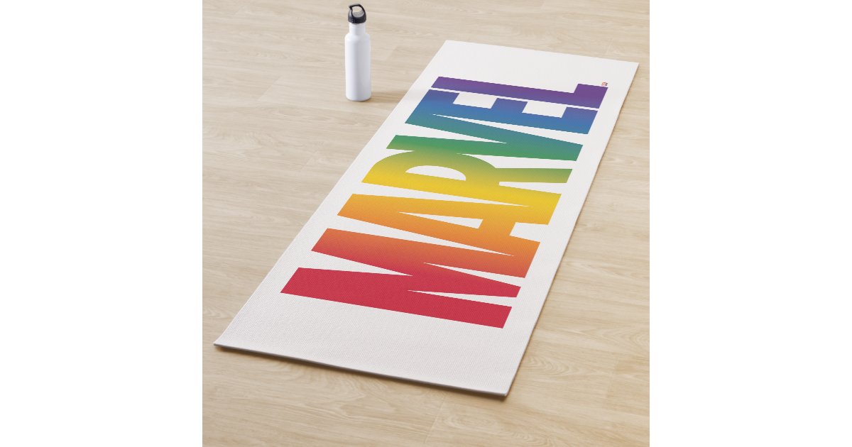 Marvel Rainbow Gradient Logo Yoga Mat | Zazzle