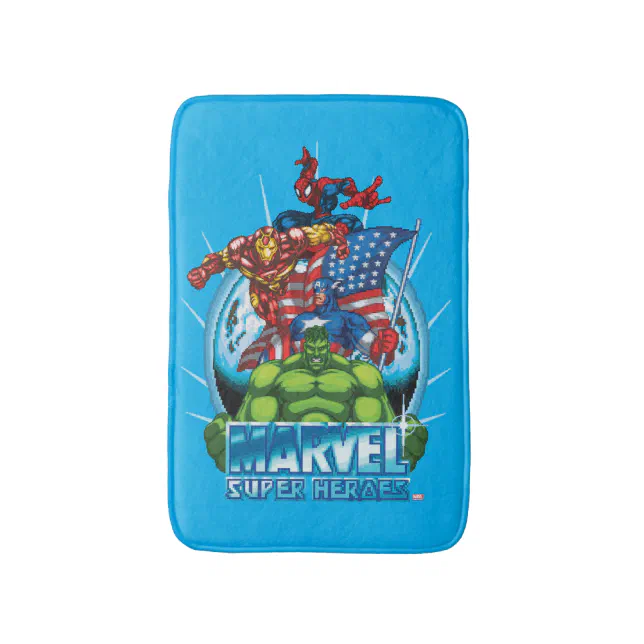 Marvel Super Heroes Character Video Game Sprites Bath Mat | Zazzle