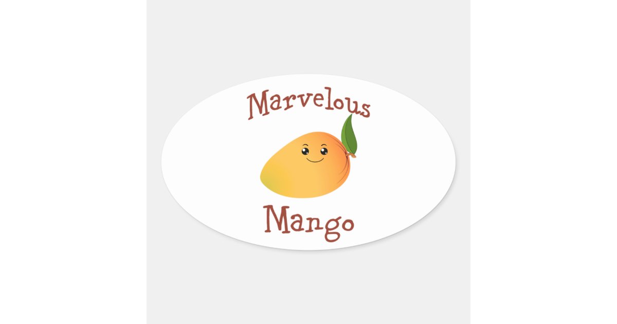 Marvelous Mango Oval Sticker | Zazzle