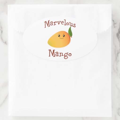 Marvelous Mango Oval Sticker | Zazzle