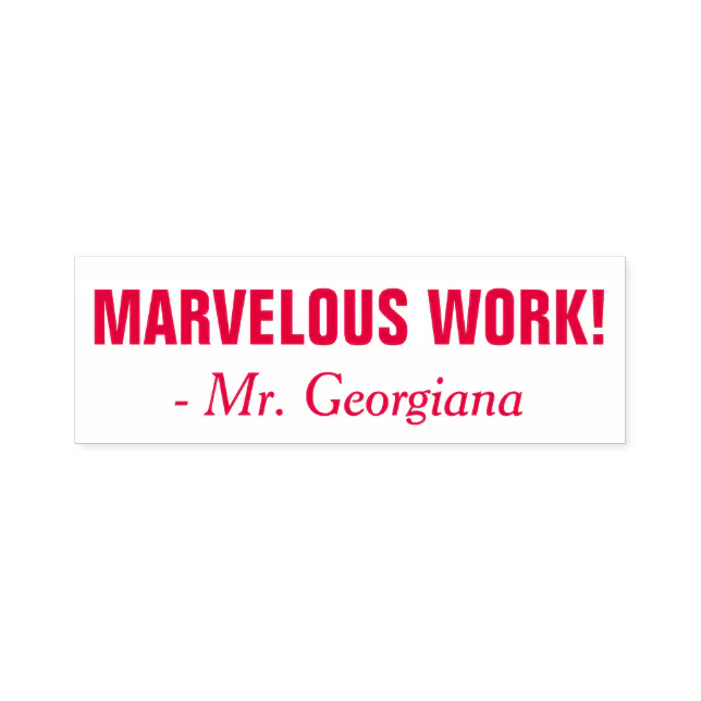 "MARVELOUS WORK!" Grading Rubber Stamp | Zazzle