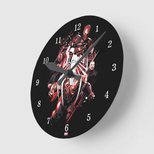 Marvel's Spider-Man | Bad Guys In Spidey's Head Round Clock | Zazzle
