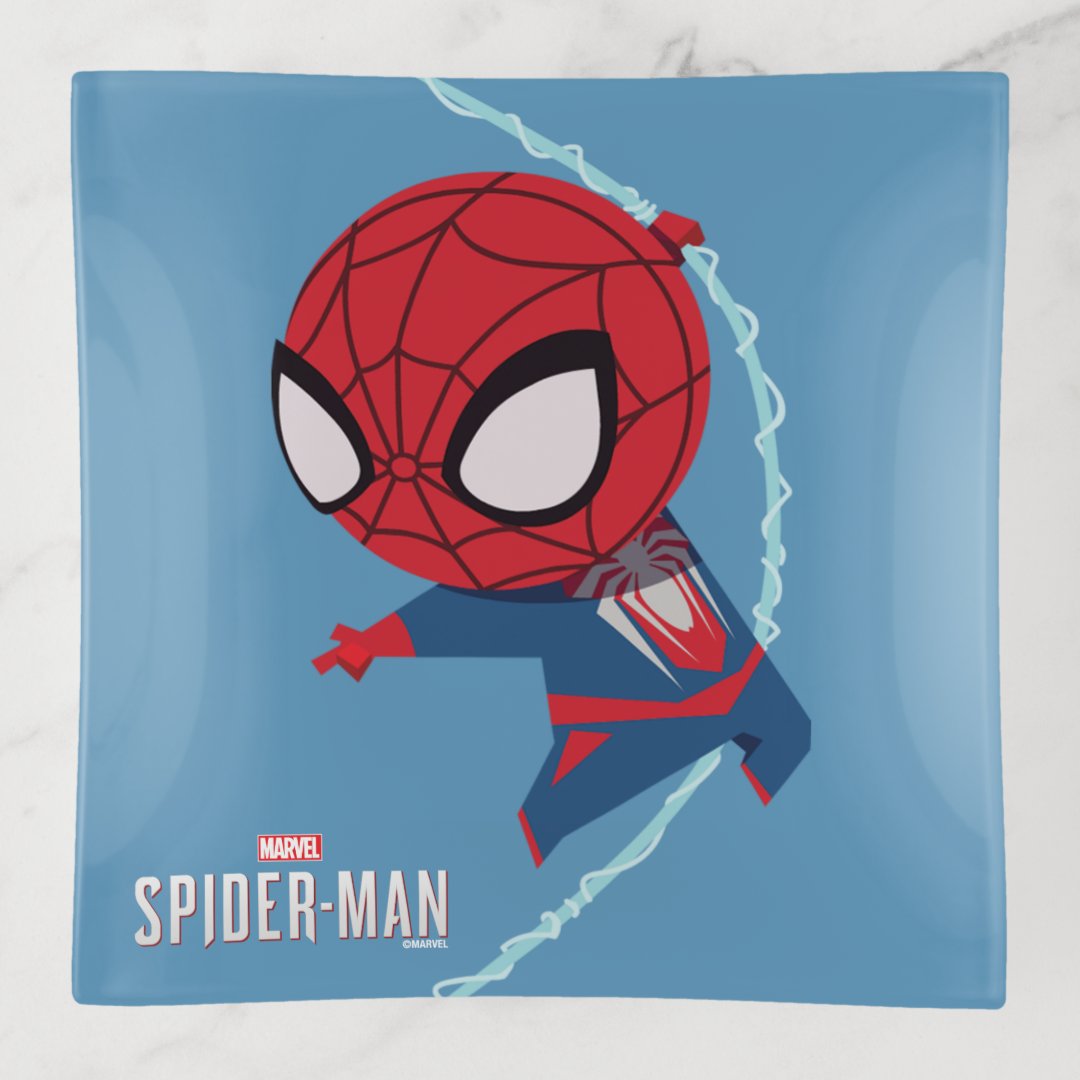 Marvel's Spider-Man | Cartoon Spidey Swinging Trinket Tray | Zazzle
