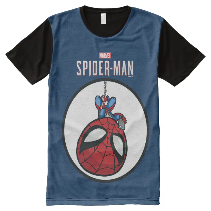 Marvel's Spider-Man | Cartoon Spidey Upside Down All-Over-Print T-Shirt ...