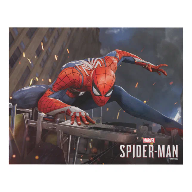 Marvel's Spider-Man | Landing on Webbed Helicopter Panel Wall Art | Zazzle