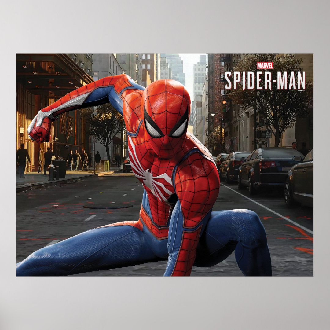 Marvel's Spider-Man | Three Point Landing Poster | Zazzle