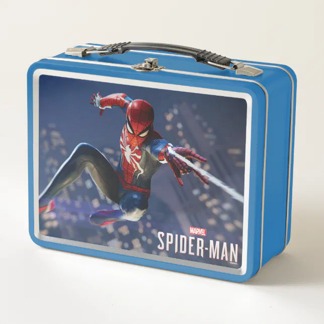 Marvel's Spider-Man | Web Shooting Through city Metal Lunch Box | Zazzle