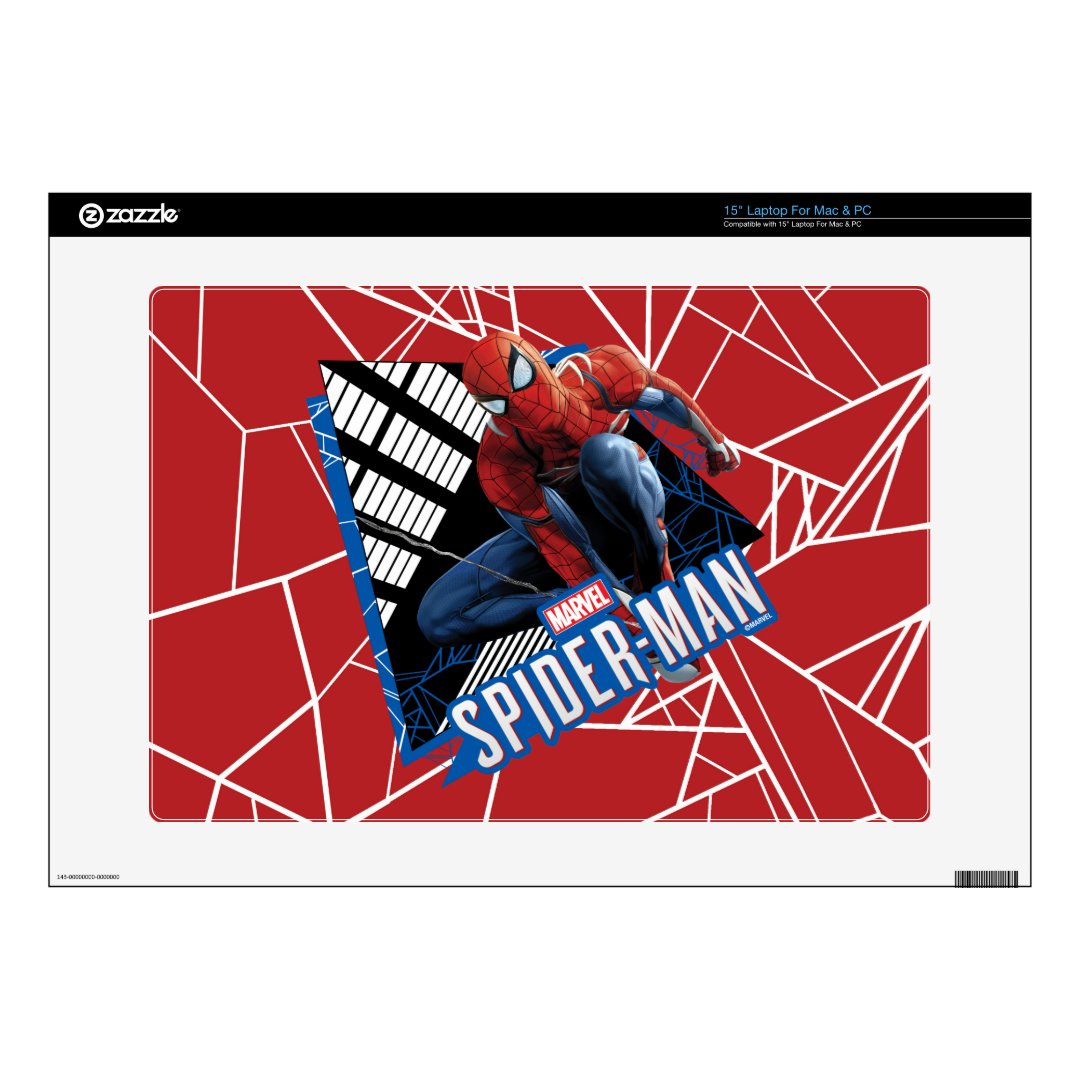 Marvel's Spider-Man | Web Swing Name Graphic 15" Laptop Decal | Zazzle