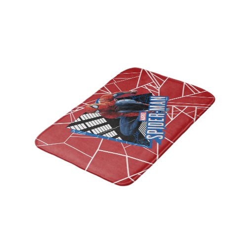 Marvel's Spider-Man | Web Swing Name Graphic Bath Mat | Zazzle