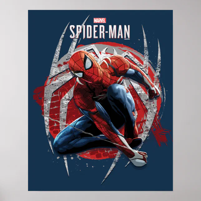 Marvel's Spider-Man | Web Swing Street Art Graphic Poster | Zazzle