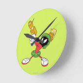 MARVIN THE MARTIAN™ Aiming Laser Round Clock | Zazzle