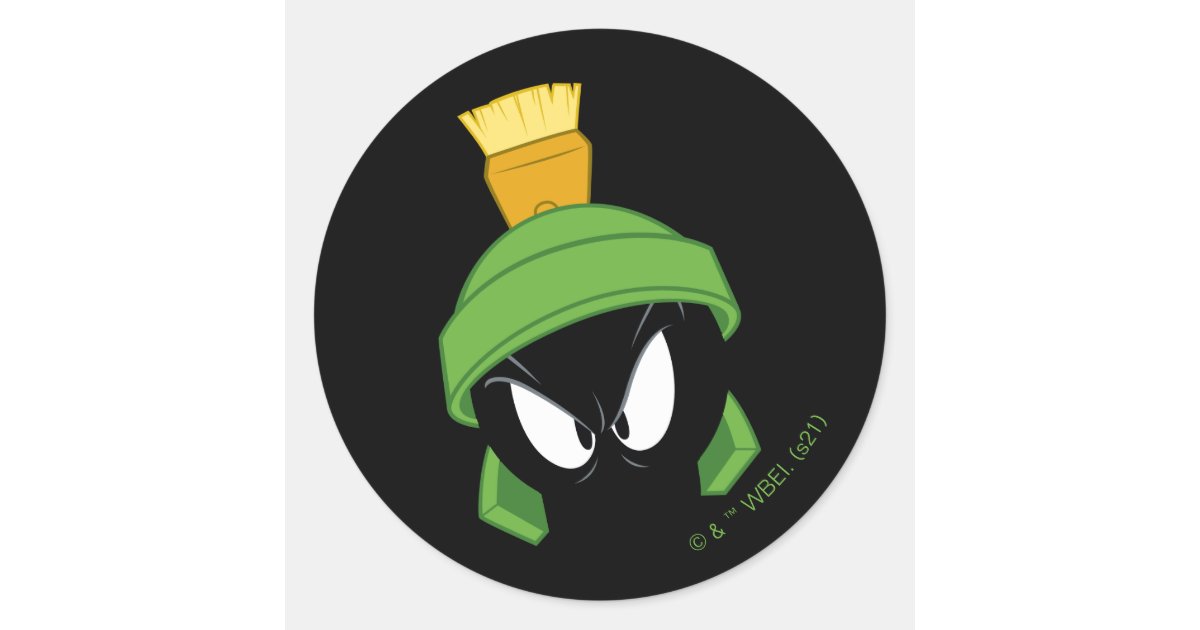MARVIN THE MARTIAN™ Angry Face Classic Round Sticker | Zazzle