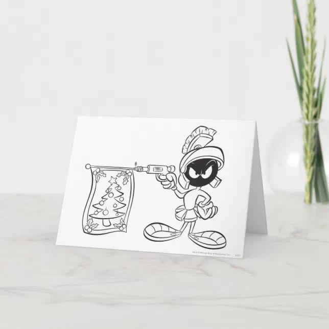 MARVIN THE MARTIAN™ Christmas Tree Pop Gun Holiday Card | Zazzle