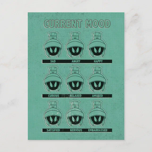 MARVIN THE MARTIAN™ Current Mood Chart Postcard | Zazzle