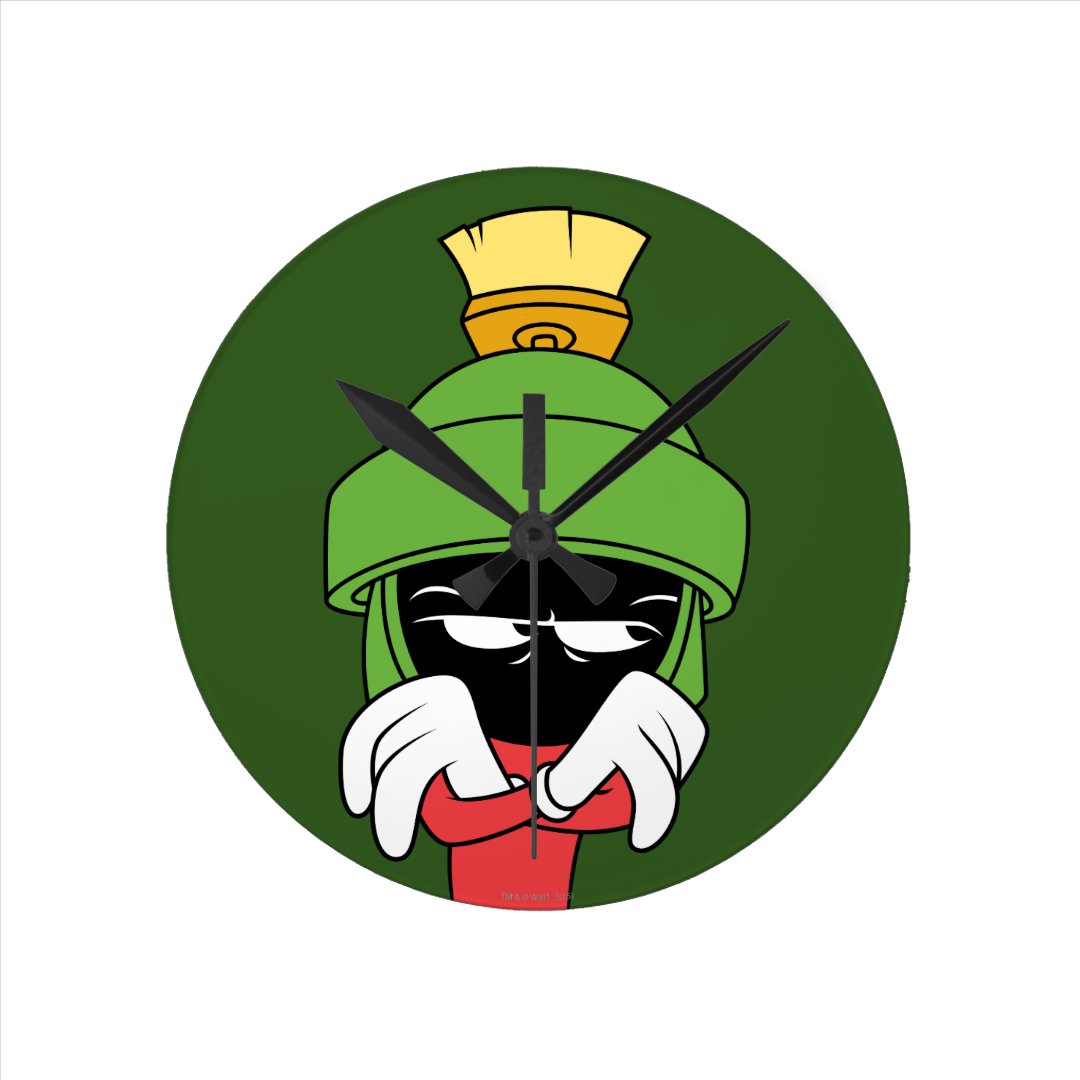 MARVIN THE MARTIAN™ Pout Round Clock | Zazzle