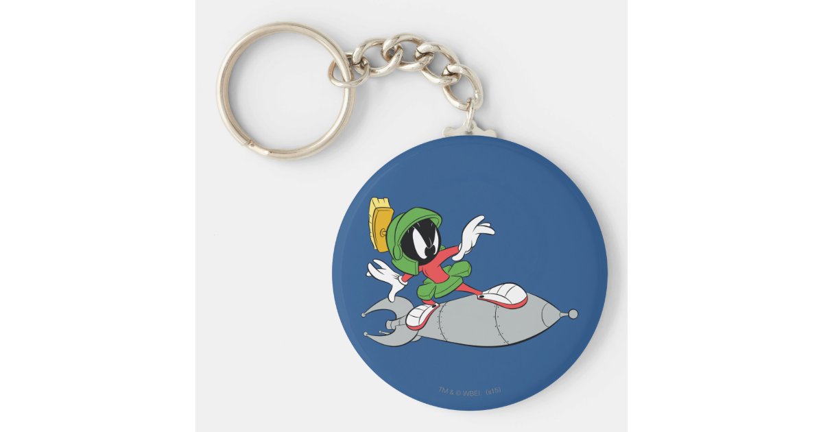 MARVIN THE MARTIAN™ Riding Rocket Keychain | Zazzle.com