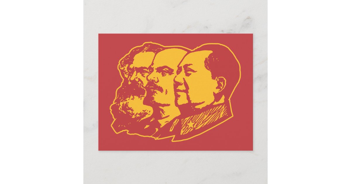 Marx Lenin Mao Portrait Postcard | Zazzle