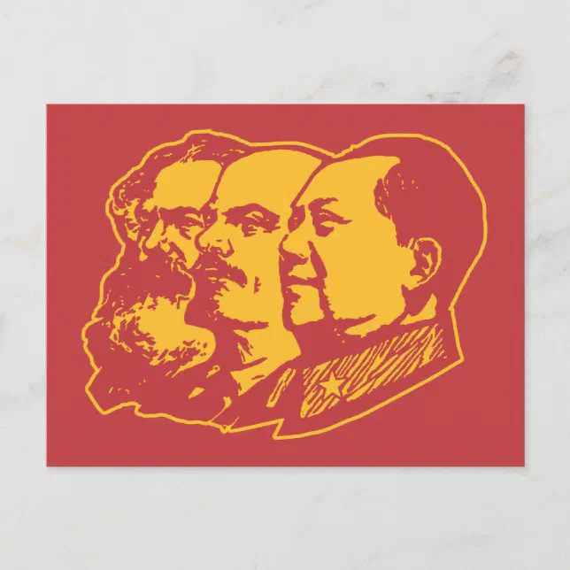 Marx Lenin Mao Portrait Postcard | Zazzle