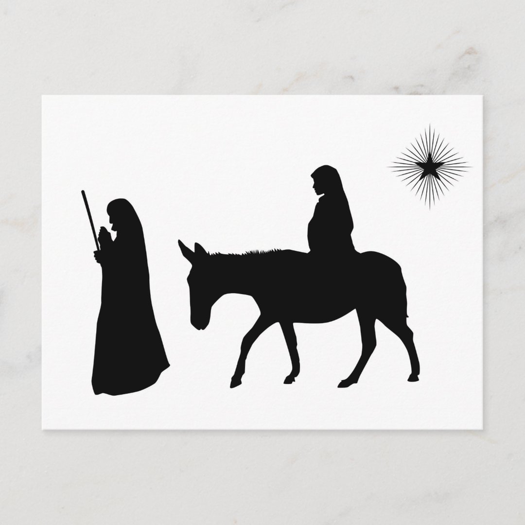 Mary And Joseph Silhouette Postcard | Zazzle