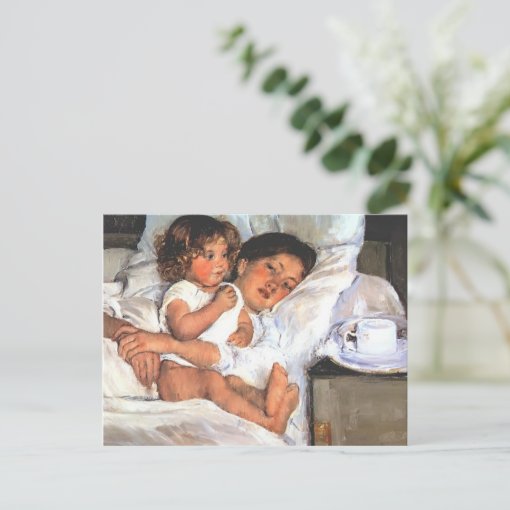 Mary Cassatt- Breakfast in Bed Postcard | Zazzle