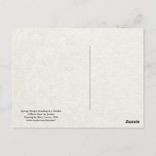 Mary Cassatt "Spring: Margot Standing in a Garden" Postcard | Zazzle