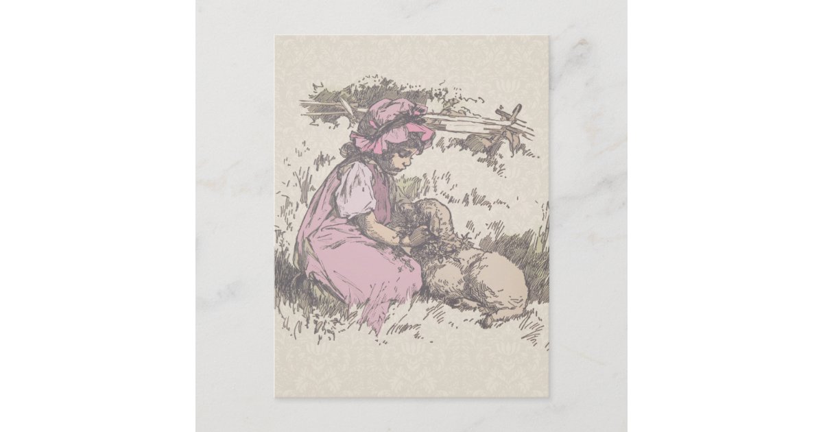 Mary Had a Little Lamb Nursery Rhyme Postcard | Zazzle