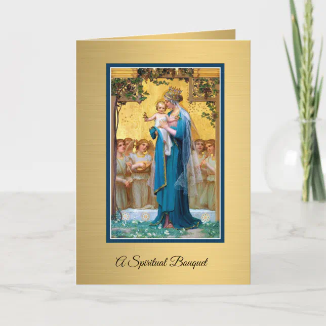 Mary & Jesus Catholic Spiritual Bouquet Prayer Card | Zazzle