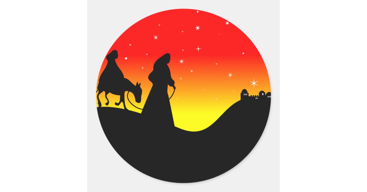 Mary & Joseph Classic Round Sticker | Zazzle