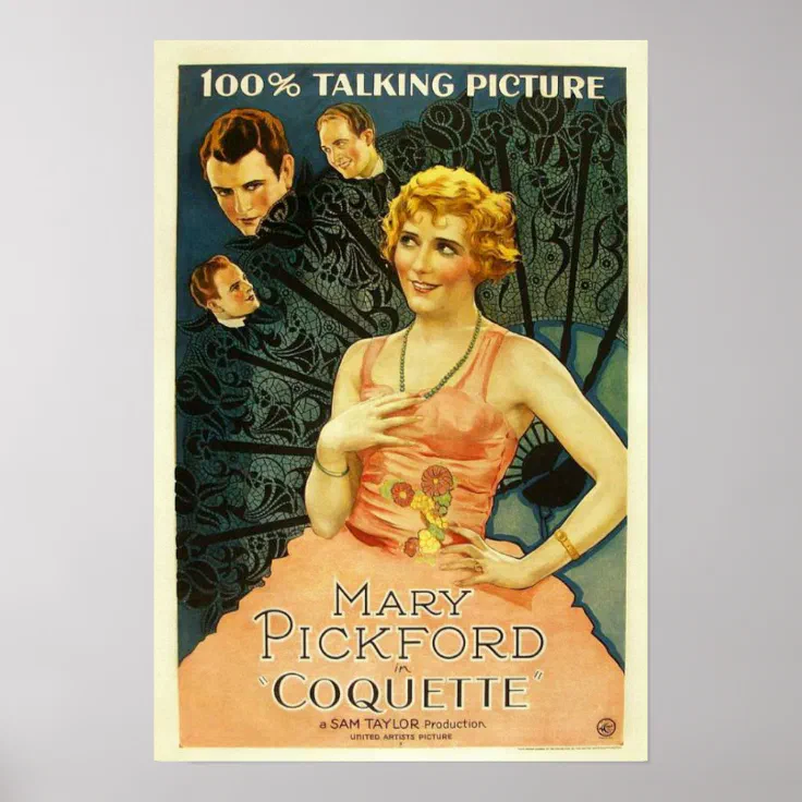 Mary Pickford 'Coquette' 1929 movie poster | Zazzle
