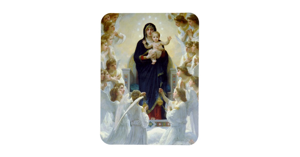 Mary with Angels - Regina Angelorum Magnet | Zazzle