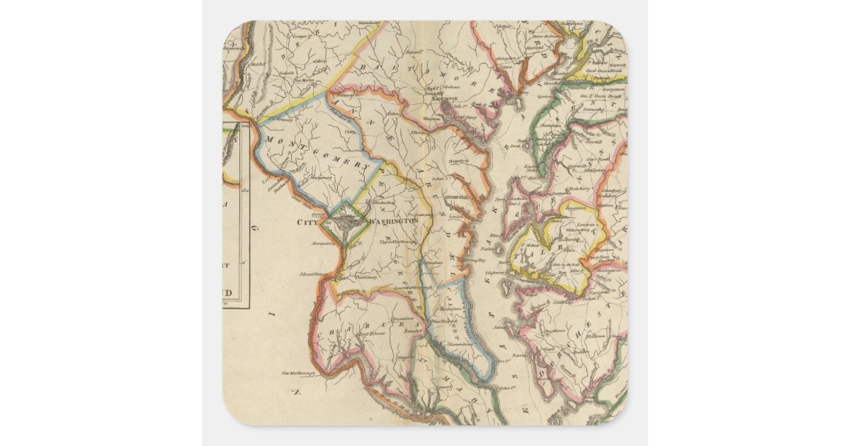 Maryland 4 square sticker | Zazzle