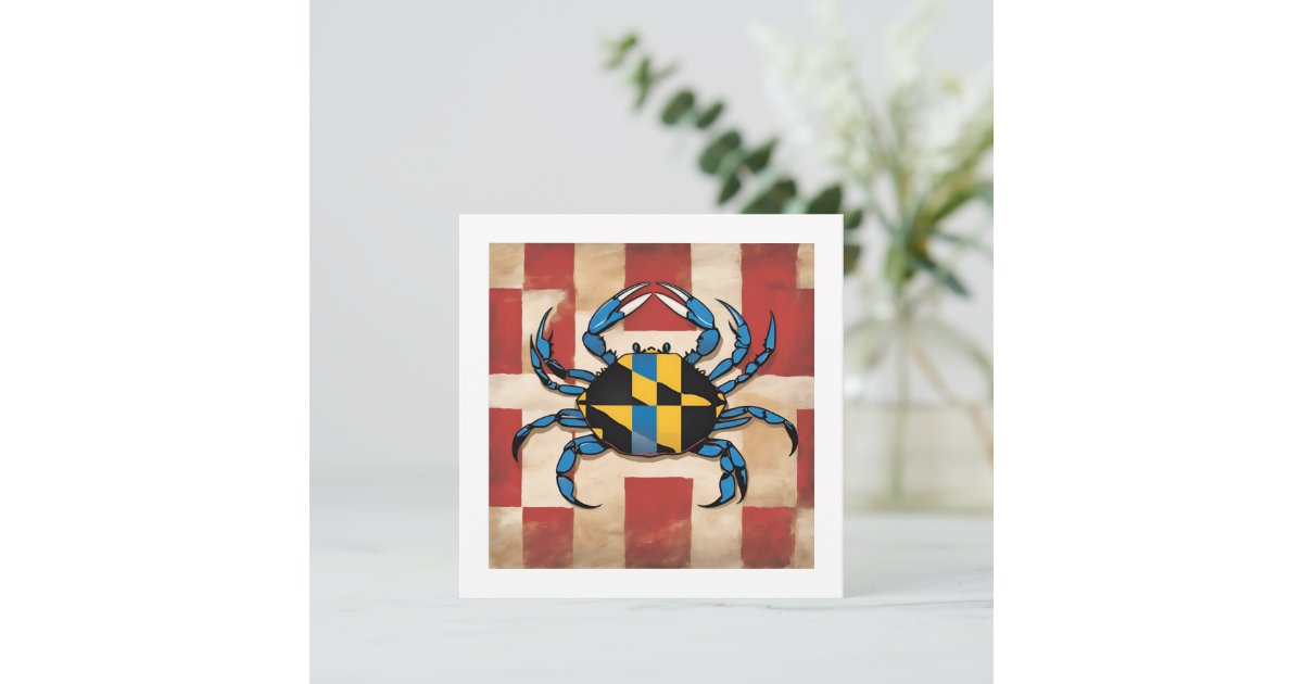 Maryland Blue Crab Note Card | Zazzle