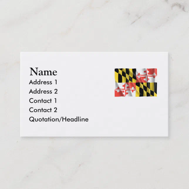 MARYLAND BUSINESS CARD | Zazzle