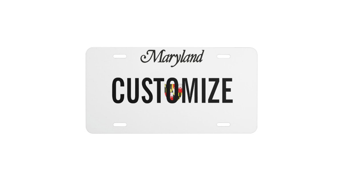 Maryland Custom License Plate | Zazzle