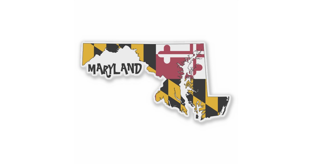 Maryland Flag and State Sticker | Zazzle