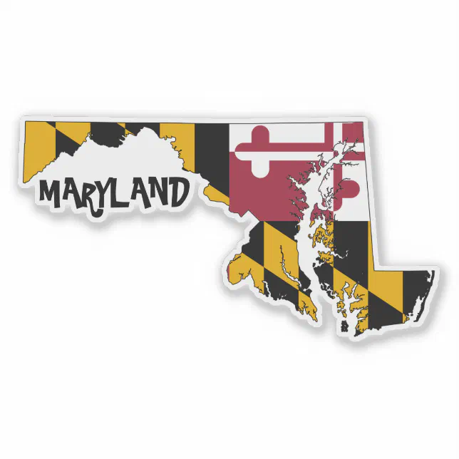Maryland Flag and State Sticker | Zazzle