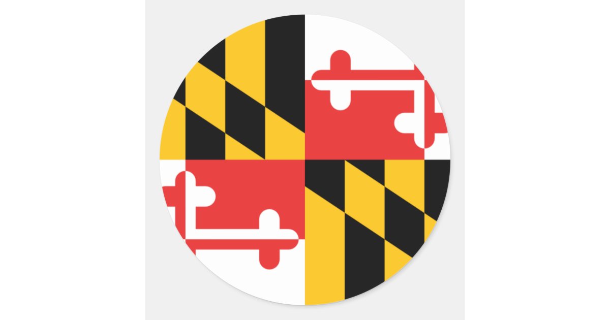 Maryland Flag Classic Round Sticker | Zazzle