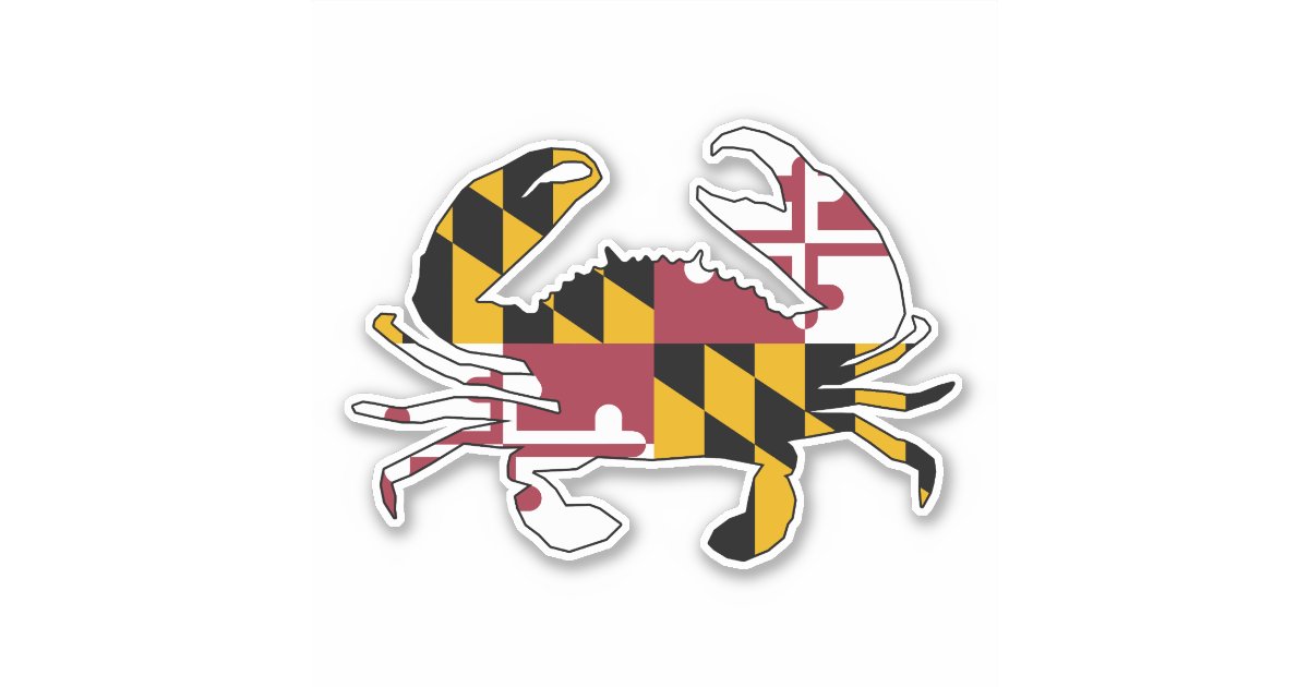 Maryland Flag Crab Sticker | Zazzle