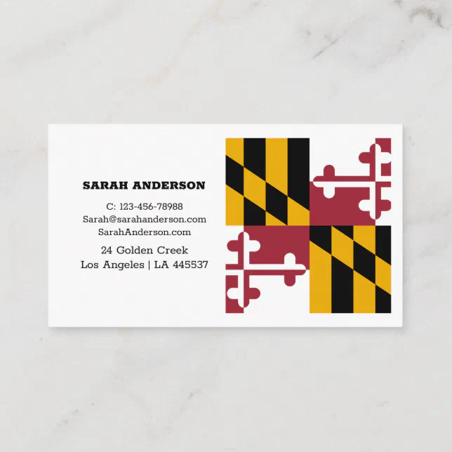 Maryland Flag Elegant Business Card / USA | Zazzle