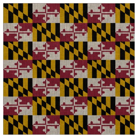 Maryland Flag Blue Crab Pattern Fabric | Zazzle