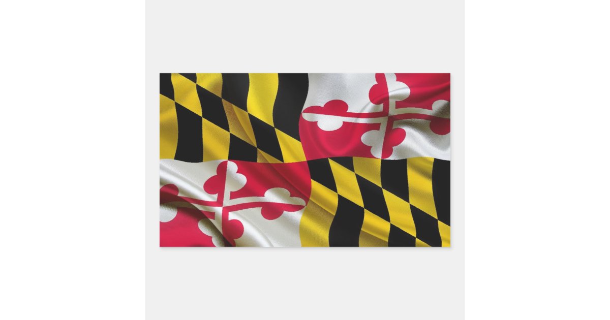Maryland Flag Fabric Rectangular Sticker | Zazzle