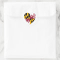 Maryland Flag Heart Classic Round Sticker | Zazzle