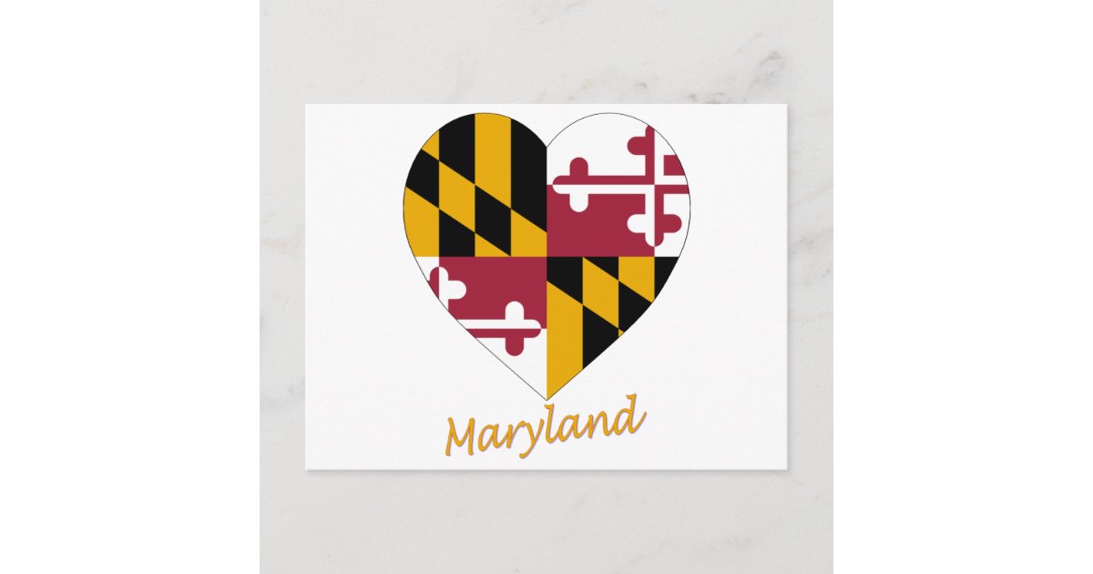 Maryland Flag Heart Postcard | Zazzle