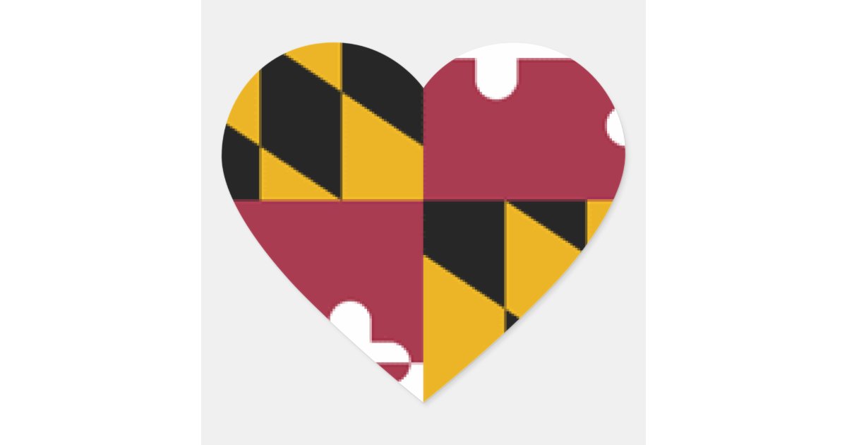 Maryland Flag Heart Sticker | Zazzle