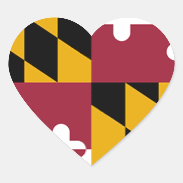 Maryland Flag Heart Sticker | Zazzle